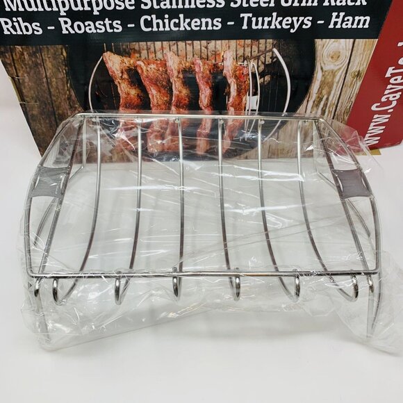 Cave Tools | Kitchen | Bbq Grill Rack Meat Stand Stainless Steel ...